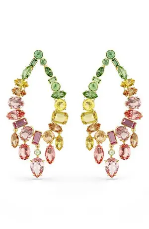 SWAROVSKI Gema Crystal Hoop Earrings - Gold/multi