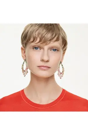 SWAROVSKI Gema Crystal Hoop Earrings - Gold/multi