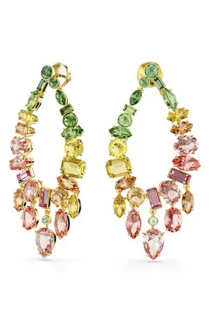 SWAROVSKI Gema Crystal Hoop Earrings - Gold/multi
