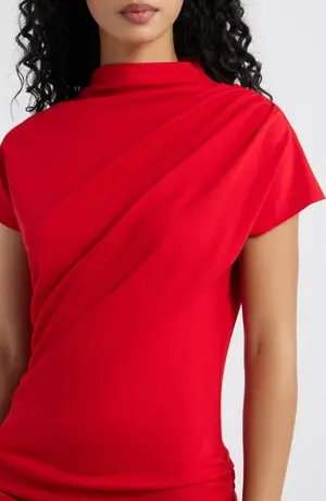 Line & Dot Archer Pleated Mini Dress - Red