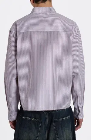 JADED LONDON Stripe Graphic Button-up Shirt