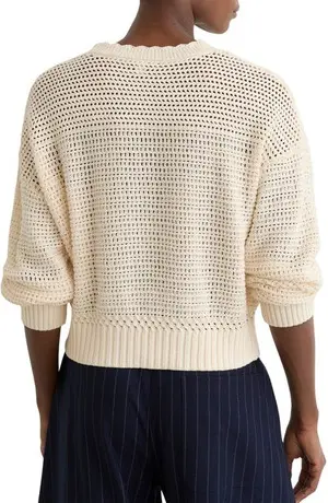 REISS Bonnie Open Stitch Cotton Sweater