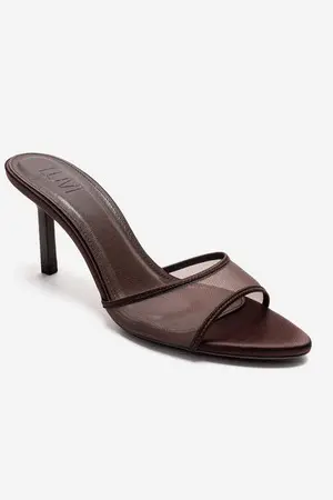PROLOGUE SHOES Monroe Stiletto Mesh Sandal - Brown