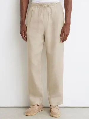 REISS Relaxed-fit Drawstring Trousers - Natural