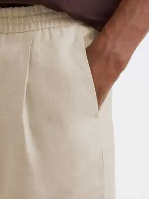 REISS Relaxed-fit Drawstring Trousers - Natural