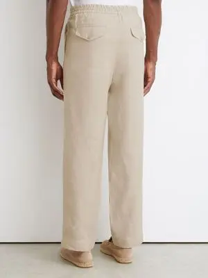 REISS Relaxed-fit Drawstring Trousers - Natural