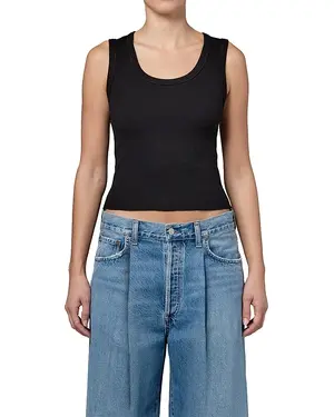 AGOLDE Shrunken Poppy Tank Top - Black