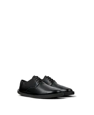 Camper Wagon Leather Shoes - Black