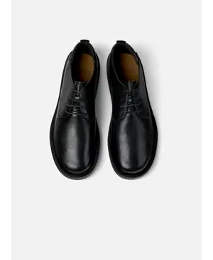 Camper Wagon Leather Shoes - Black