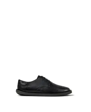 Camper Wagon Leather Shoes - Black