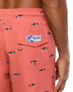 TRUNKS SURF & SWIM CO. Sano Sharks 6.5" Swim Trunks - Peach
