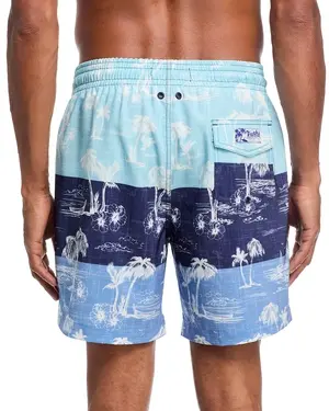 TRUNKS SURF & SWIM CO. Sano Chambray Island 6.5" Swim Trunks - Marine