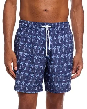 TRUNKS SURF & SWIM CO. Sano Palm Tree 6.5" Swim Trunks - Marine