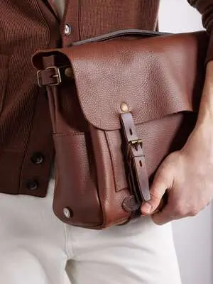 BLEU DE CHAUFFE Leather Messenger Bag