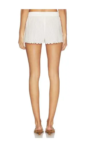 LoveShackFancy Eyelet Scalloped Hem Shorts