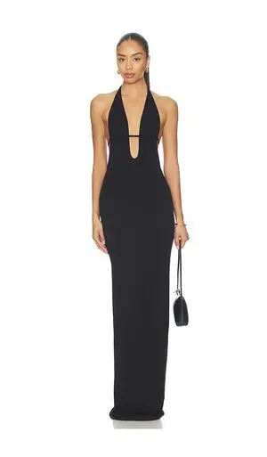 Eterne Soft Jersey Gigi Maxi Dress - Black