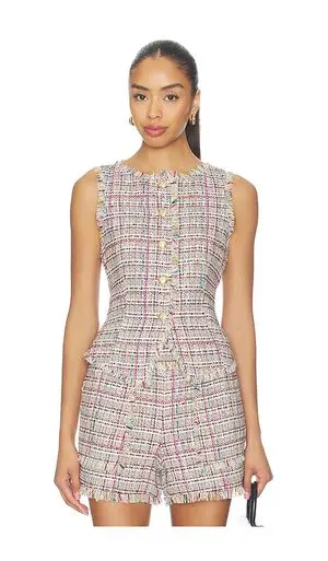 Cinq À Sept Wildflower Tweed Vest - Ivory Multi