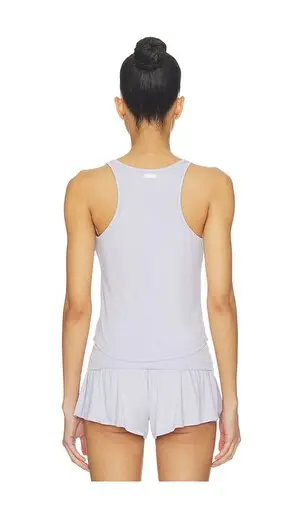 Lunya Soft Modal Rib Curved Hem Tank Top - Quiet Lilac