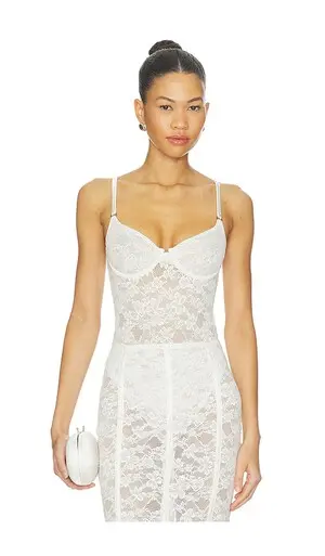 FLEUR DU MAL Stretch Lace Bodysuit