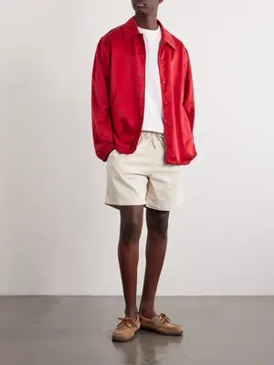 Nn07 Straight-leg Twill Shorts With Drawstring Waist - Neutrals