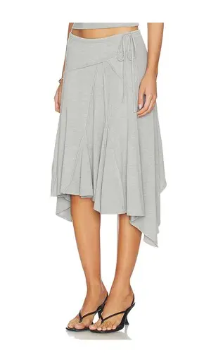 With Jéan Sharni Knit Jersey Skirt - Grey