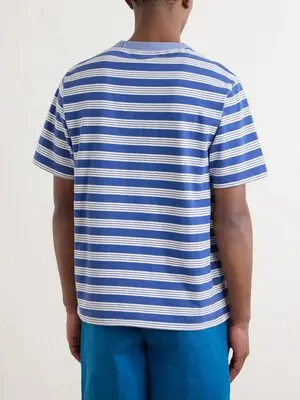 NOAH Striped Cotton-jersey T-shirt - Blue