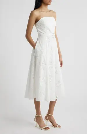 Sam Edelman Strapless Cotton Eyelet Dress
