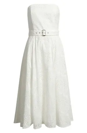 Sam Edelman Strapless Cotton Eyelet Dress