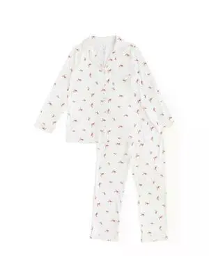 COZY CREW CLUB Bow-print Pyjama Set - White