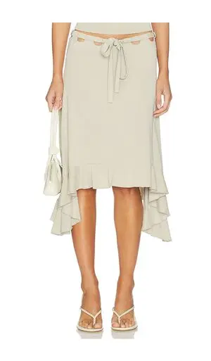 With Jean Knee Length Skirts