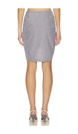 FLEUR DU MAL Poplin Draped Ruched Skirt