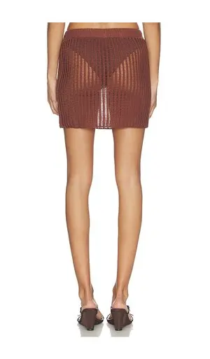 L*Space Sander Crochet-knit Mini Skirt - Brown