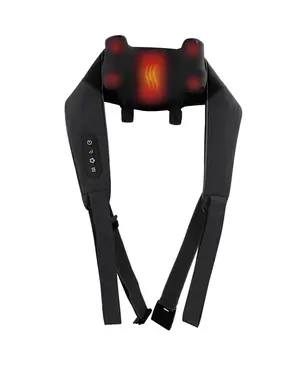 MIKO Wave Heated Neck & Back Massager With Heat - Black