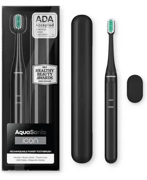 AQUASONIC Icon Rechargeable Electric Toothbrush - Black