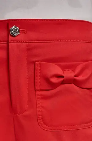 Karl Lagerfeld Paris Bow Pocket Crop Pants - Apple Red