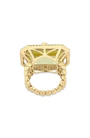 Bony Levy 18k Gold, Lemon Quartz, And Diamond Ring