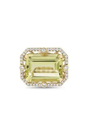 Bony Levy 18k Gold, Lemon Quartz, And Diamond Ring