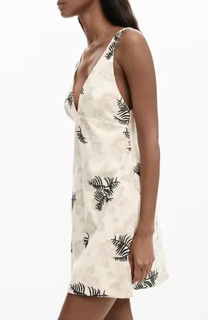 Desigual Floral Print Embroidered Minidress