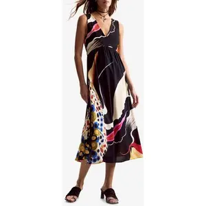 Desigual Abstract Print A-line Midi Dress