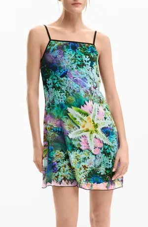 Desigual Floral Print Reversible Shift Dress