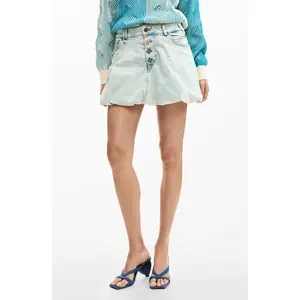 Desigual Bubble Hem Denim Miniskirt