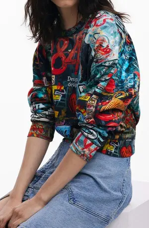 Desigual Graphic Cotton Sweatshirt