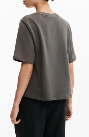 Desigual Logo Appliqué T-shirt - Gray