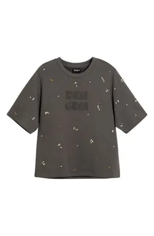 Desigual Logo Appliqué T-shirt - Gray