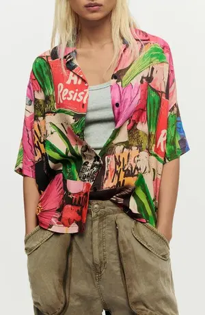 Desigual Collage Print Woven Button-up Shirt