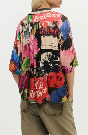 Desigual Collage Print Woven Button-up Shirt