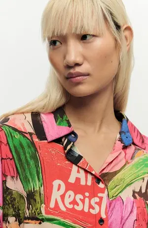 Desigual Collage Print Woven Button-up Shirt