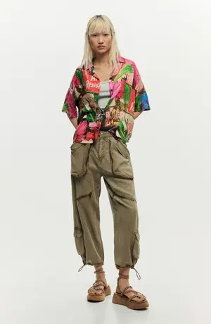 Desigual Collage Print Woven Button-up Shirt