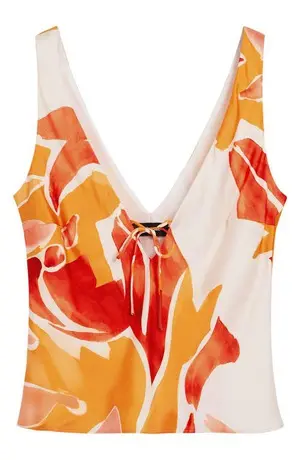 Desigual Tie Front Sleeveless Tank