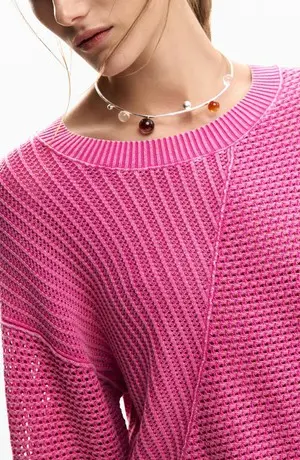 Desigual Relaxed Fit Stitched Sweater